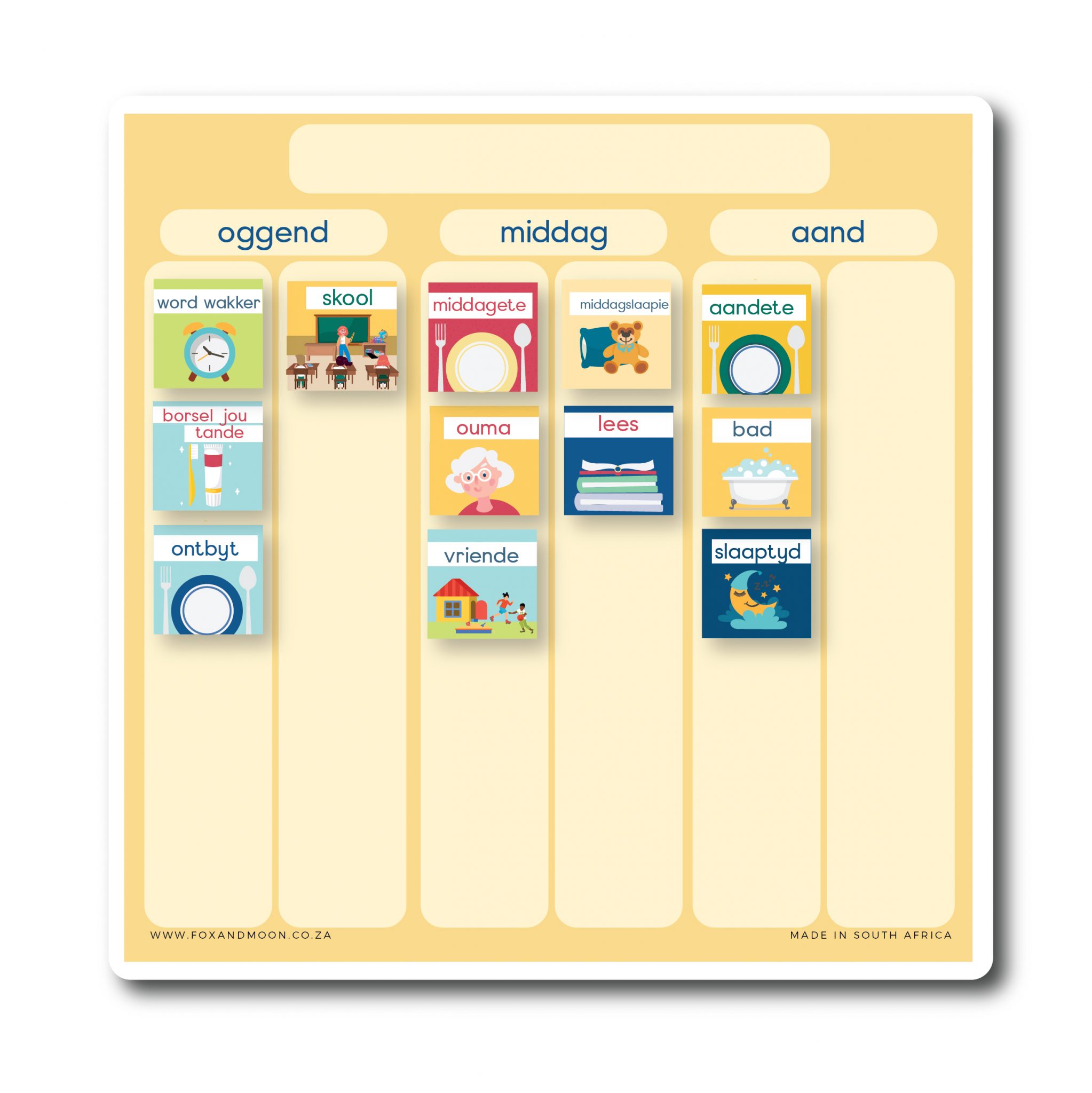 Magnetic Weather Chart - Afrikaans - Fox & Moon