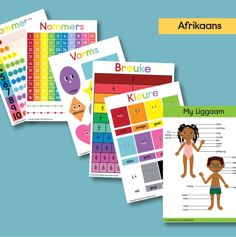 Set Of A3 Afrikaans Educational Posters - Fox & Moon