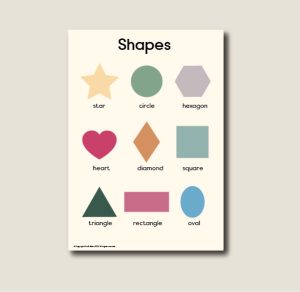 Shapes Poster - Classic A3 - Fox & Moon